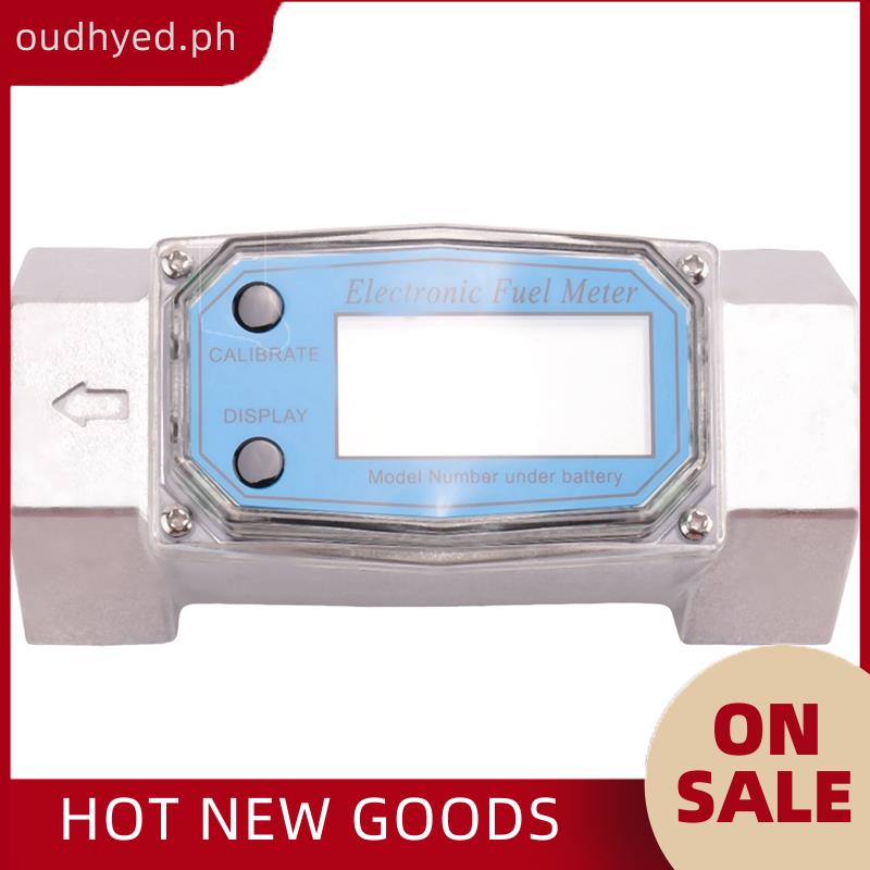 PHOU 1.5 Inch Digital Turbine Flow Meter LCD Display Fuel Water Flow ...