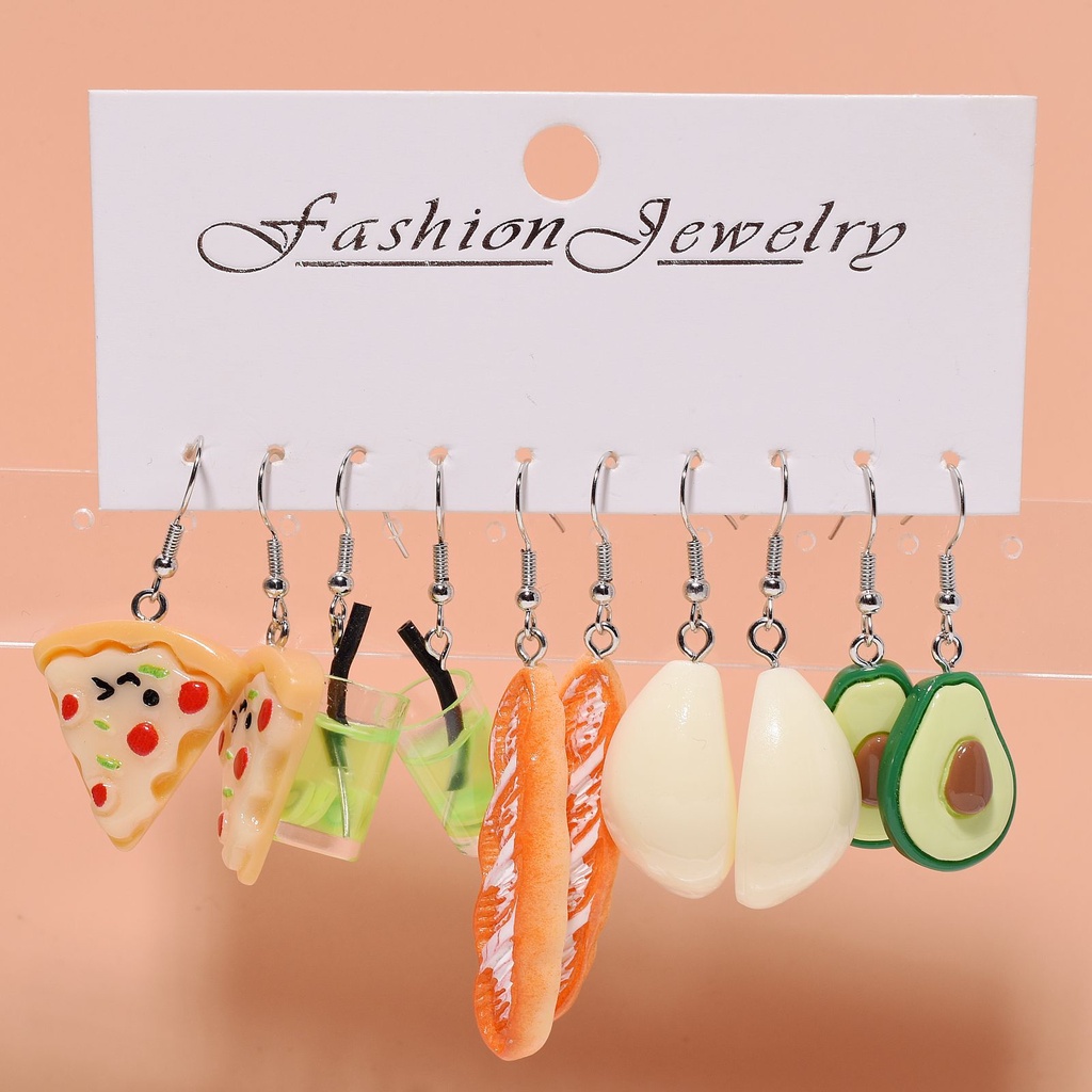 Trend Creative Pizza Bread Avocado Food Hook Earrings for Women ...