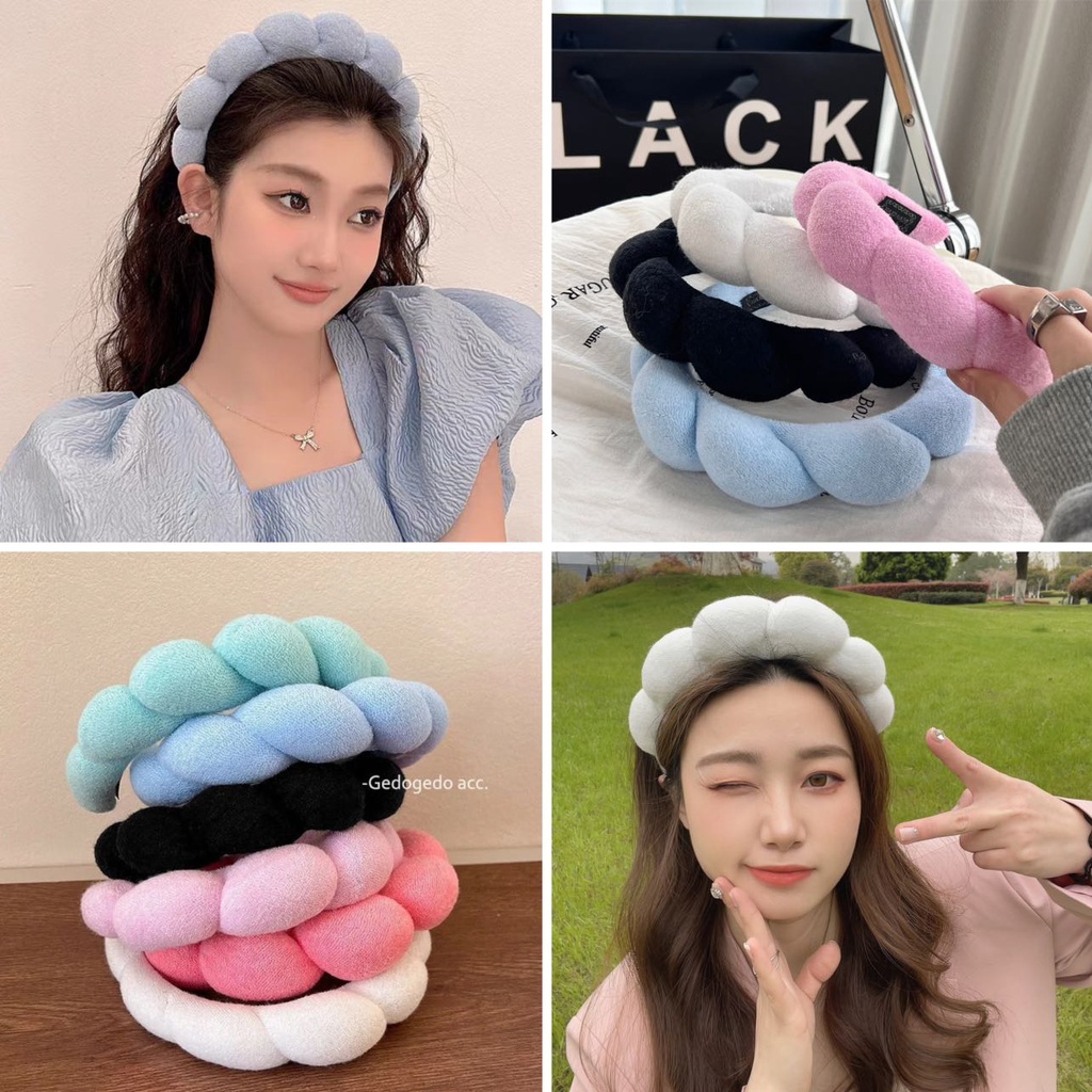 Korean New terry towel headband spa headbands for women sponge hairband ...