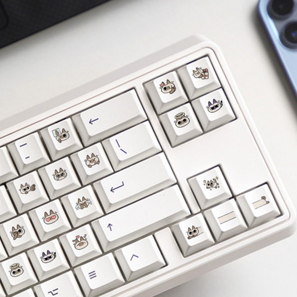 Keycap Cat Cat Cute Cartoon Sublimation Unique pbt Keyboard Cap Opaque ...