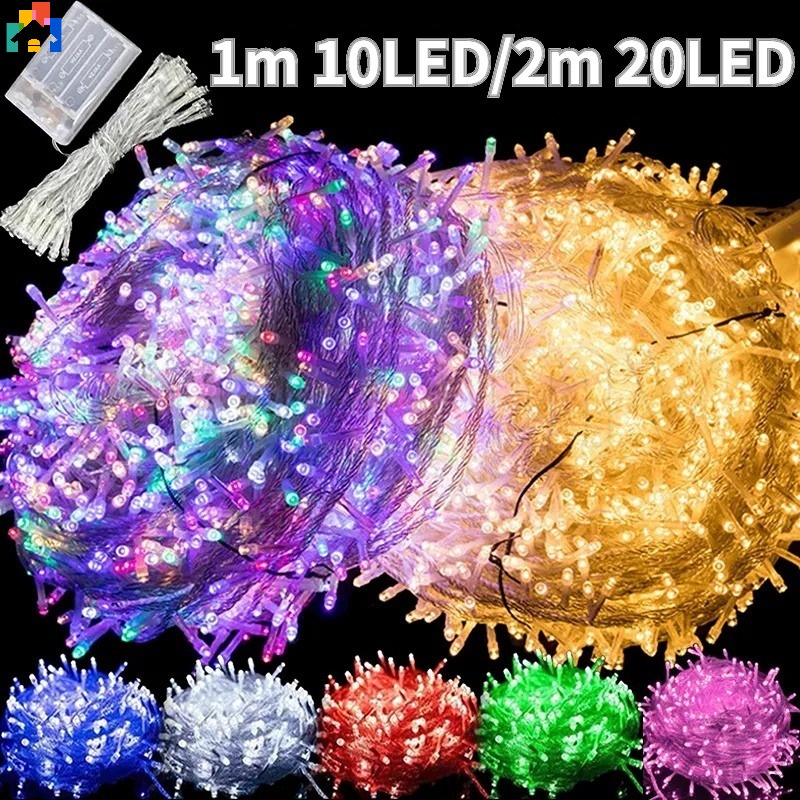 1/2m Christmas Tree Gypsophila Garland Fairy LED String Lights Battery ...