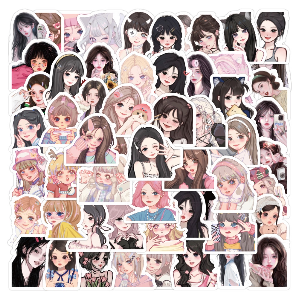 100PCS Beauty and Cute Girls Heart Figures Graffiti Stickers For ...