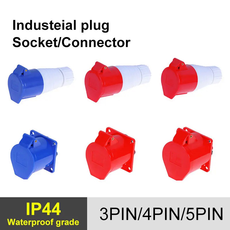 IP44 Waterproof Industrial Plug Male and Female Electrical Connector ...
