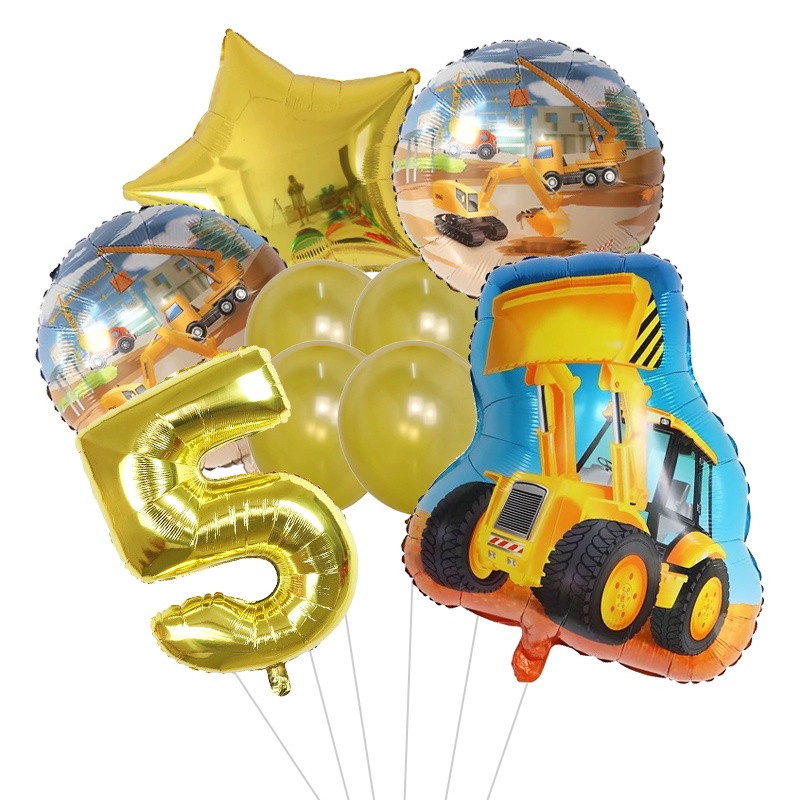 Construction Balloon Gold 32Inch Number Foil Balloons Engineering ...
