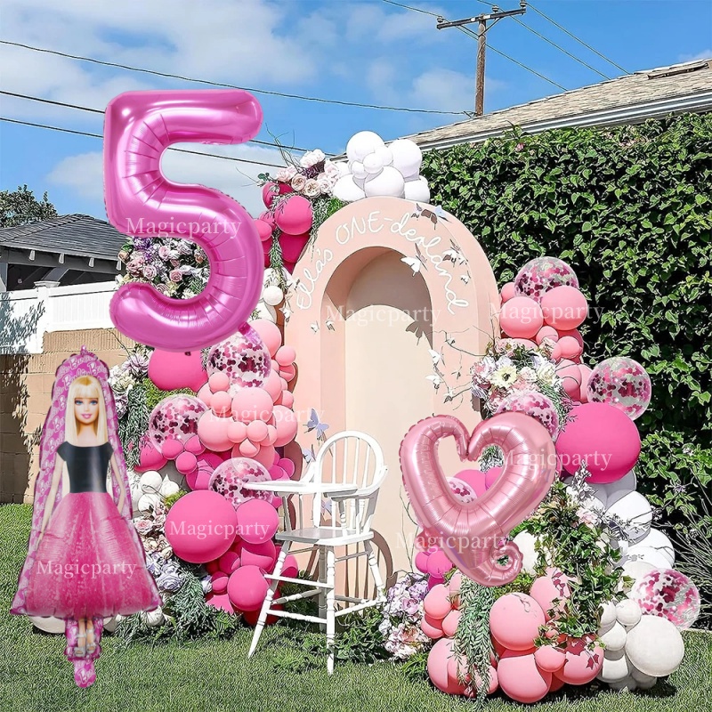 Barbie Doll Balloons Barbie 18inch Pink Heart Foil Balloon Pink 32Inch ...