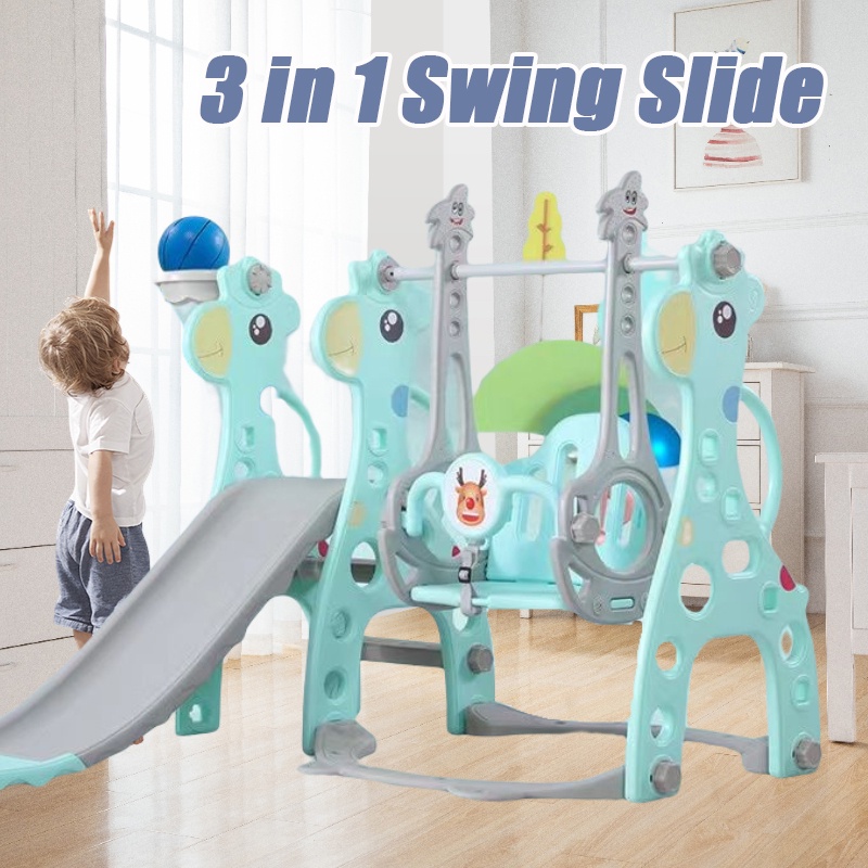 3 in 1 Children's Indoor And Outdoor Combination Slide With Basketball ...