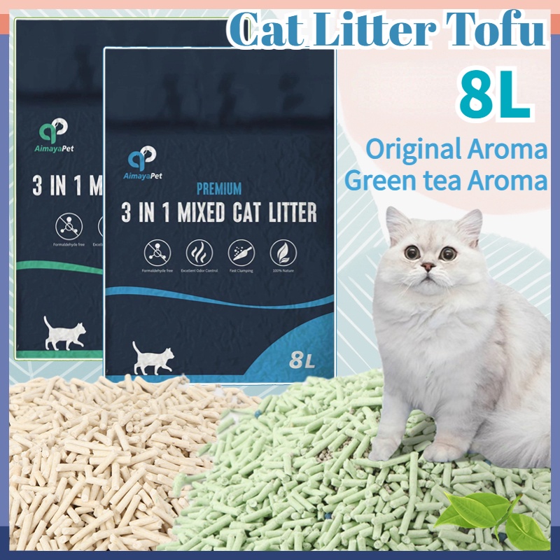 Mixed Cat Litter Residue Made Upgrade Dust-free Degradable 8L Tofu Cat ...