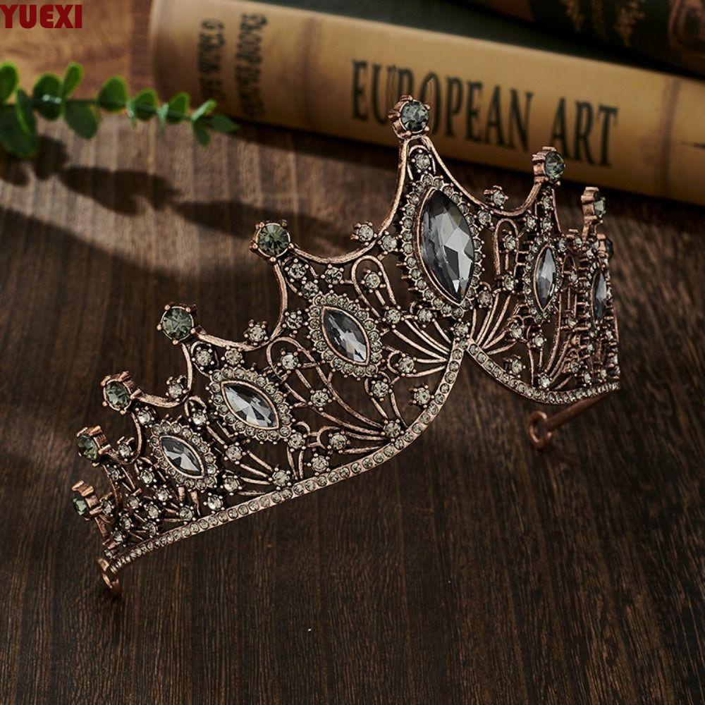 YUEXI Baroque Crown, Shiny Metal Princess Tiara, Exquisite Multicolor ...