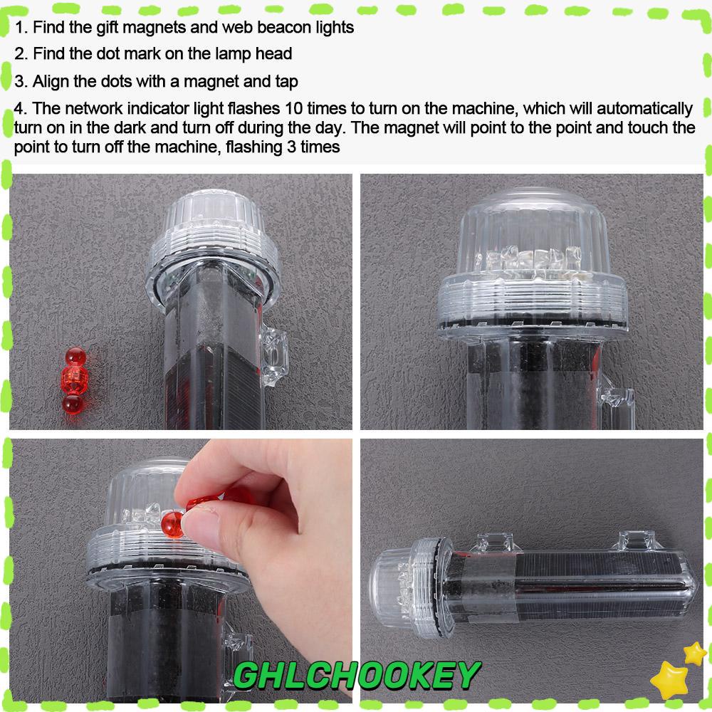 GHLCHOOKEY Marine Navigation Light Floating Flash Boat Light Solar ...