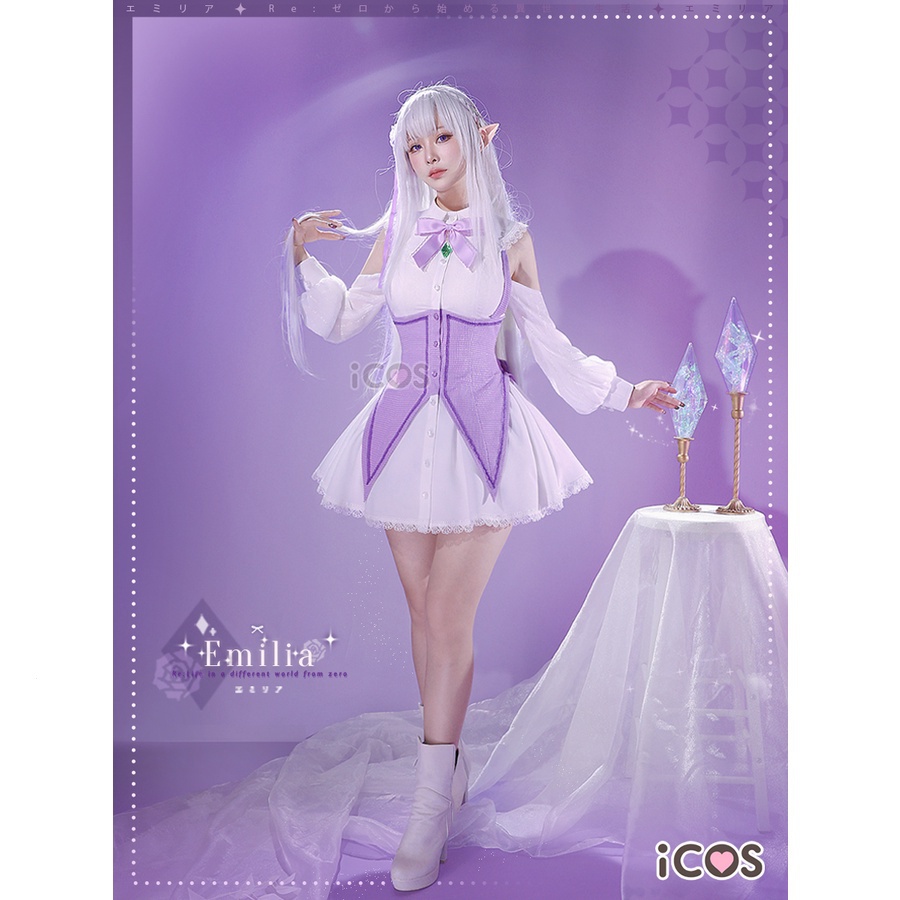 ICOS Re:Life in a different world from zero cos Emilia cosplay Clothing ...