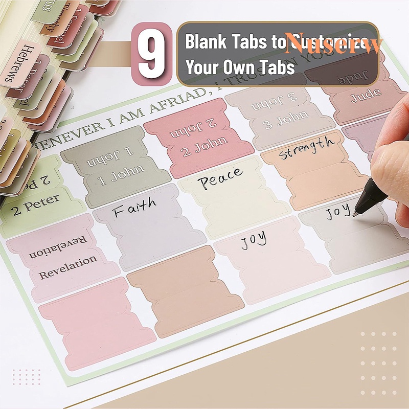 NUSERW 5 Sheets Folder Divider Tabs Decorative Book Index Tabs Bible ...