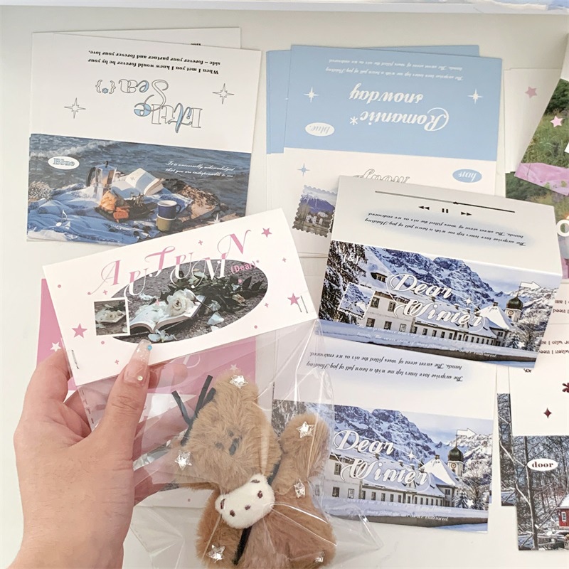 Steve 10pcs Ins Landscape Folding Card Head Photocard Packaging ...