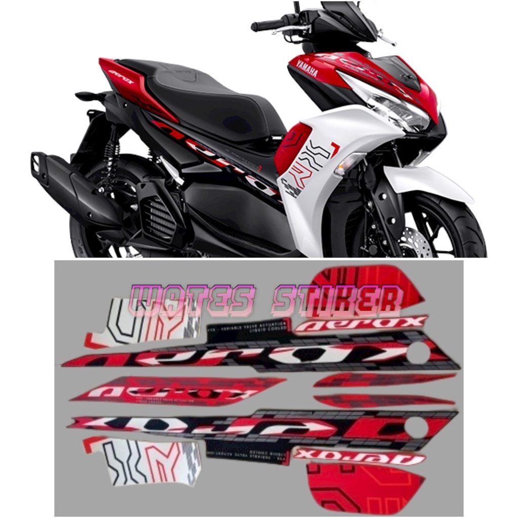 MERAH Striping Decal Polet Sticker Yamaha Aerox rc 155 2023 2024 red ...