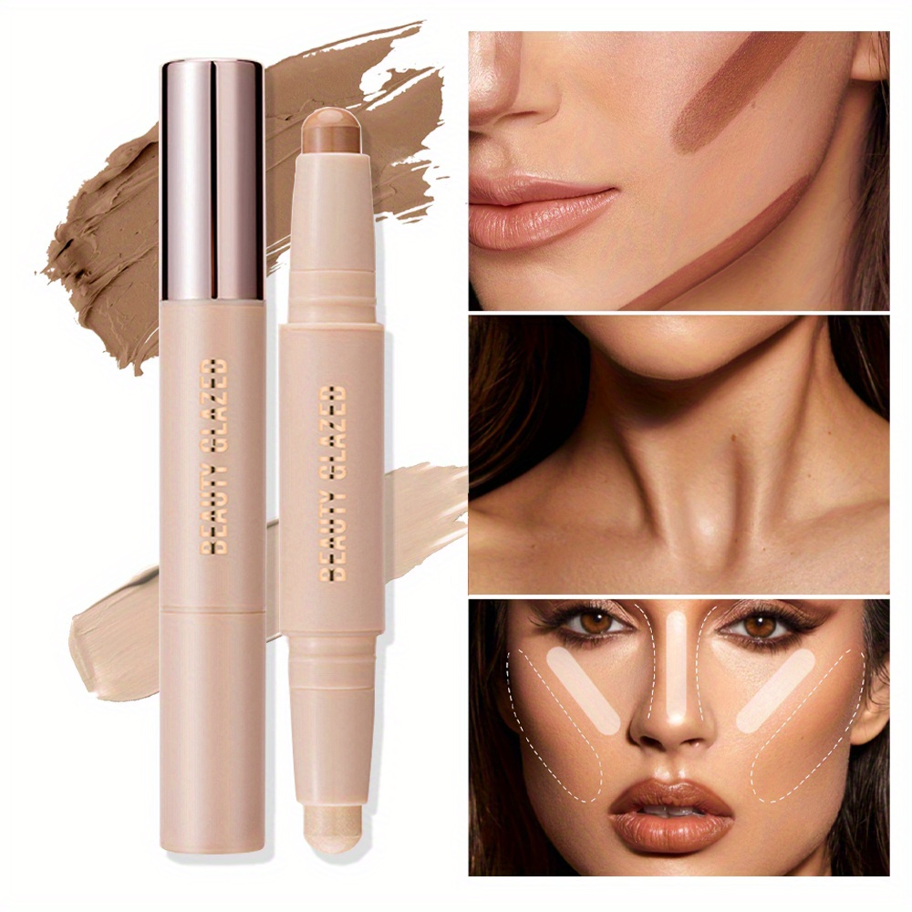 BEAUTY GLAZED Double Head Highlighter and Contour Long-lasting ...