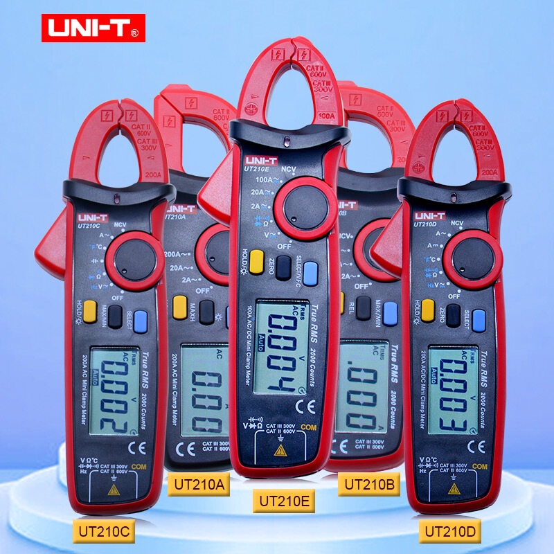 Mini Digital Clamp Meters AC/DC Current Voltage UNI-T UT210 series True ...