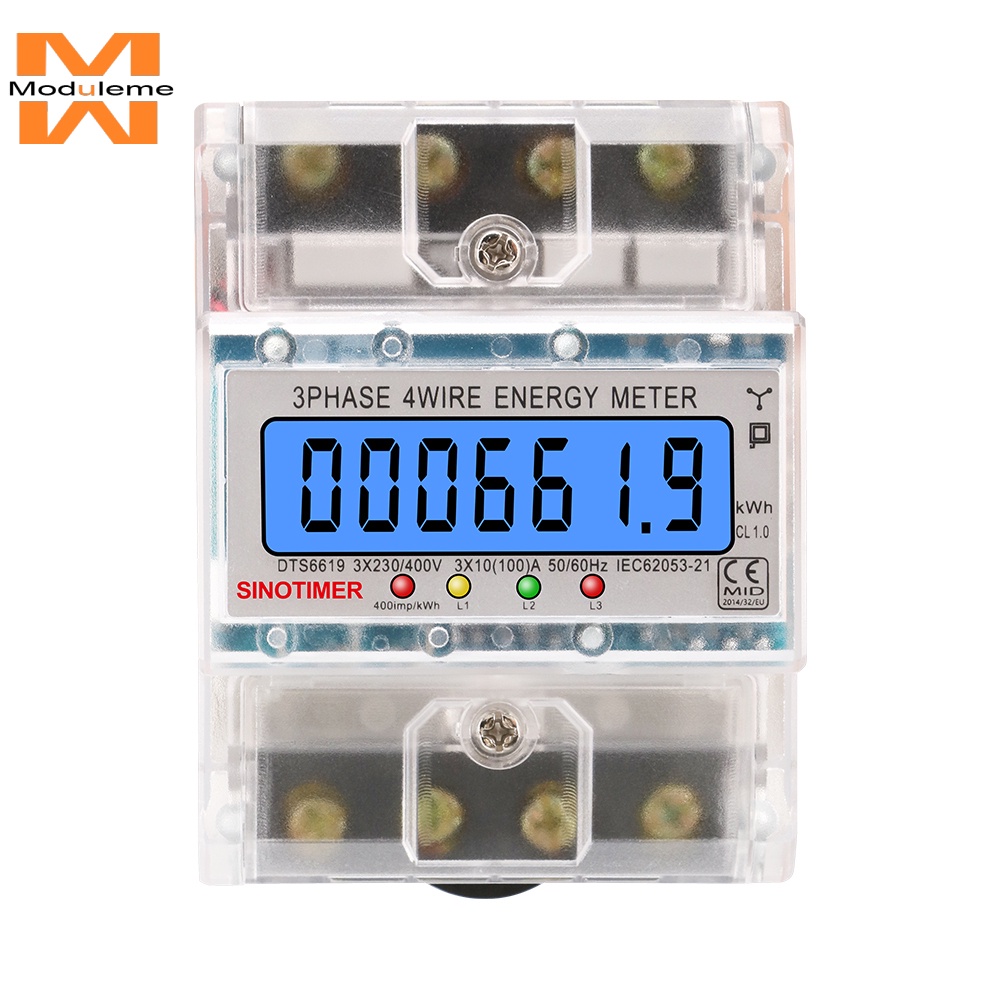 3 Phase Energy Meter 230/400V 100A Digital Electric Power Meter Energy ...