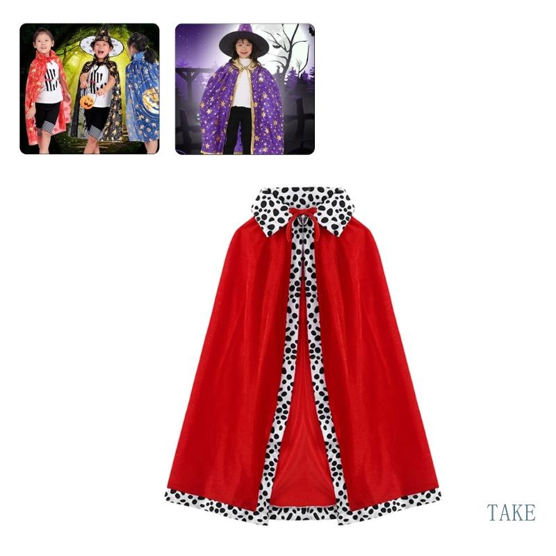 TAKE King Costume Red Cloaks Robe Royal Prince Cape Gold Crown ...
