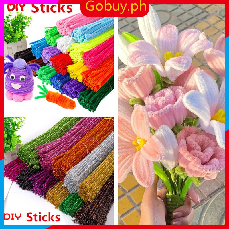 Fast Delivery 100pcs Colorful Dense fuzzy wire pipe cleaner craft ...