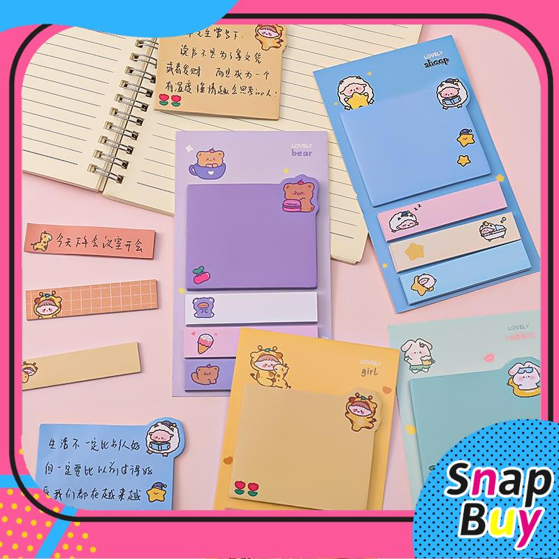 3*3in 80 Sheets Cartoon Animal Sticky Notes Cartoon Post-it Notes ...