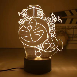 Cartoon 3D Acrylic Night Lamp Gifts Sanrio Doraemon Designs LED Lights ...