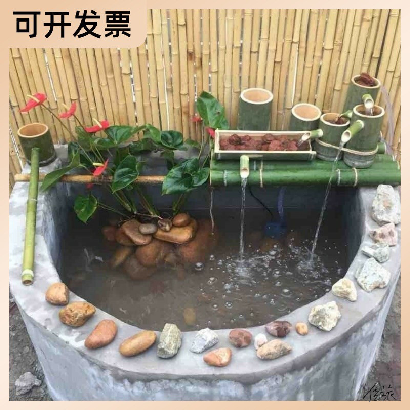 Solar Fish Pond Filter Water Circulation Bamboo Water Purifier Fish ...