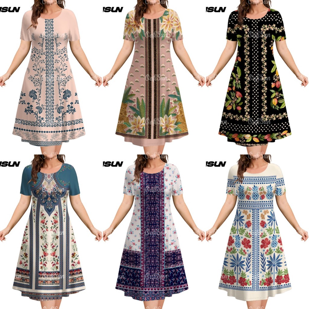 2025 Asean Attire For Women Bohemian Floral Dress Retro Ethnic Style ...