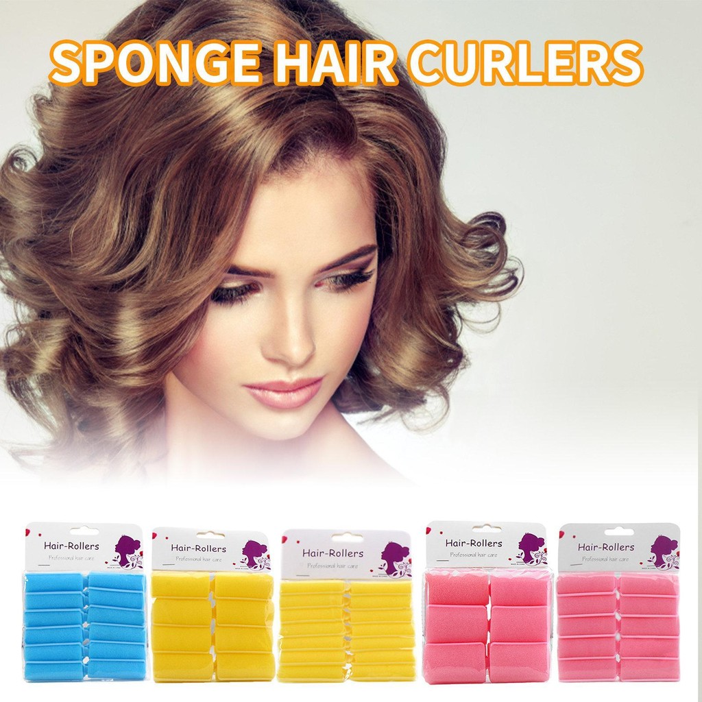 Sponge Hair Curler Foam Hair Rollers Heatless Hair Curlers Sleep In ...