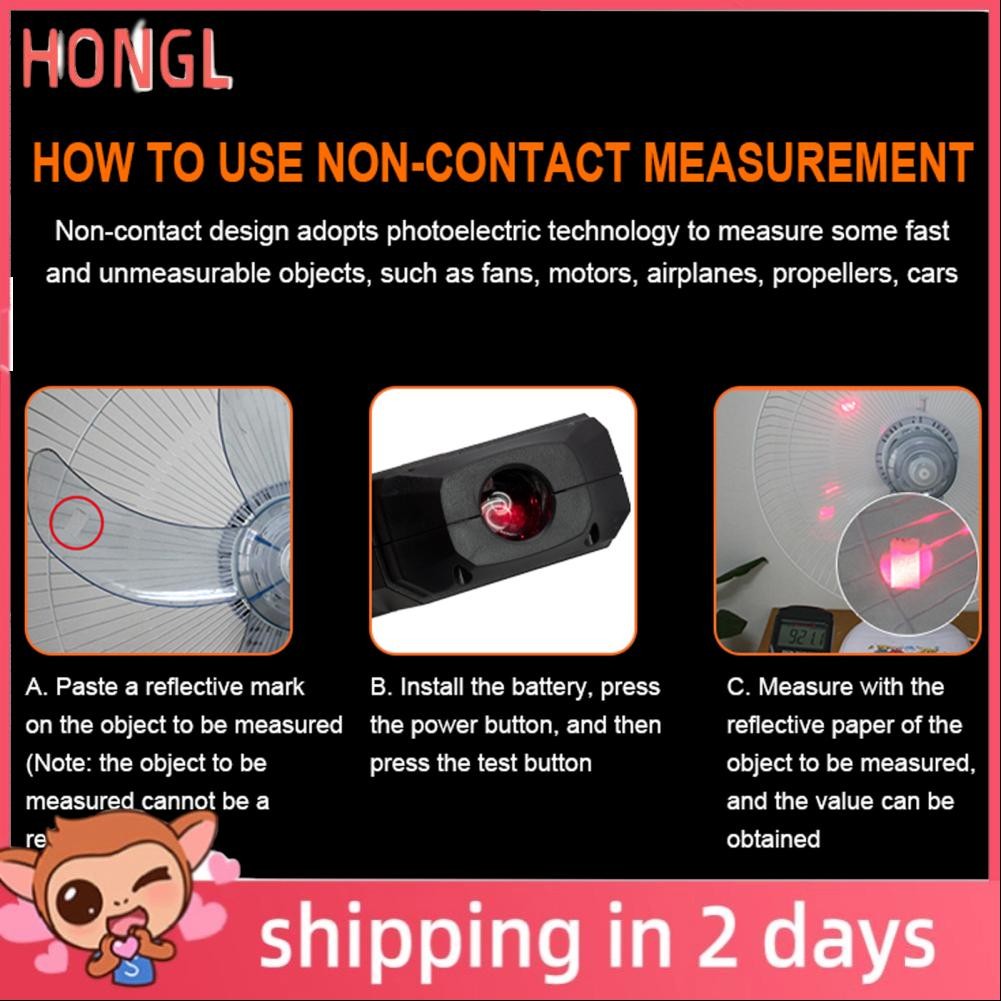 Honglai Digital Tachometer Plastic Handheld Speed Measuring Instrument ...