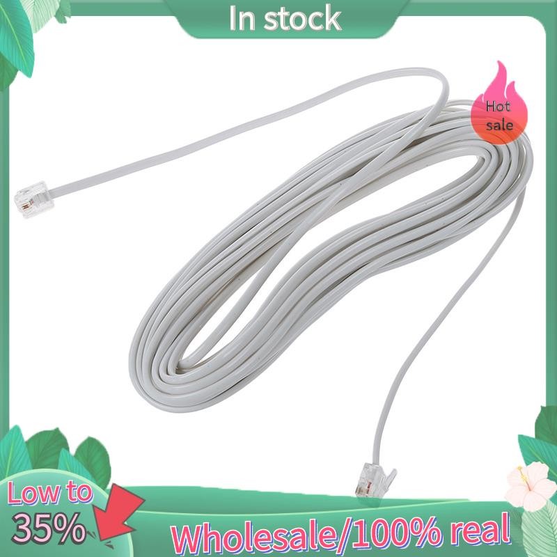 9M 30ft RJ11 6P2C Modular Telephone Phone Cables Wire White | Shopee ...