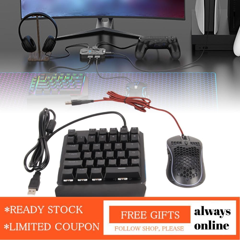 Alwaysonline Diydeg One Handed RGB Gaming Keyboard and Combo Half Hand ...