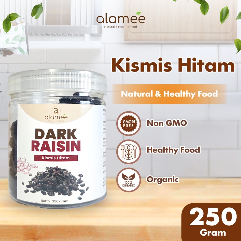 HITAM Alame Dark Raisin Healthy Fruit Snacks Sweet Black Raisin Dried ...