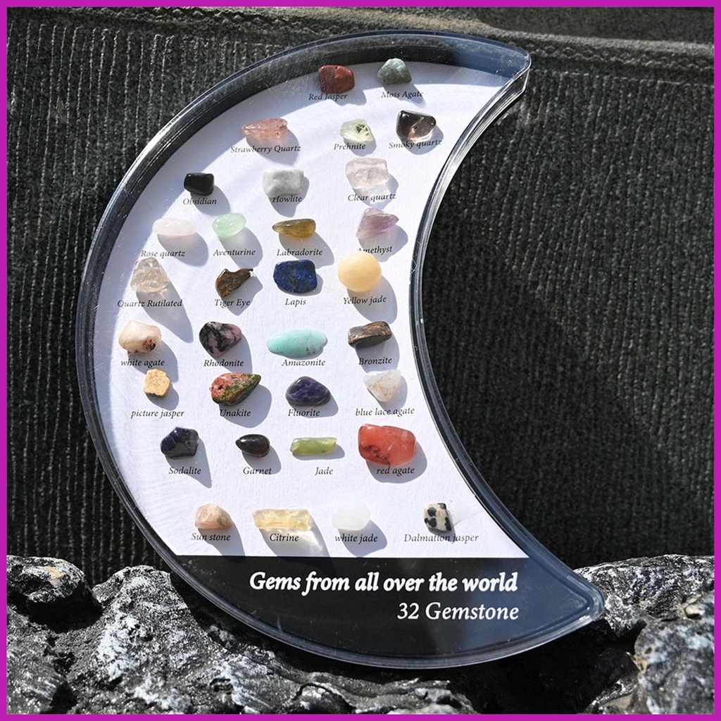 Rock & Mineral Collection 32pcs Natural Crystal Collection Specimen Box ...