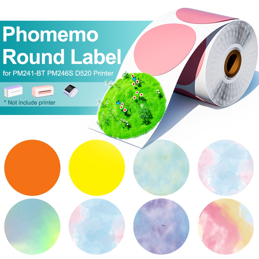 Phomemo PM241 Shipping Label Printer Label Sticker Round Label Square ...