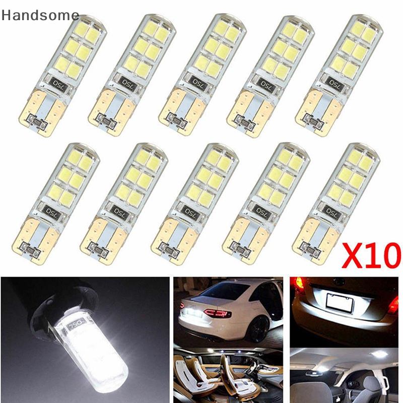 Handsome- 10x Xenon White T10 W5W 12-SMD 2835 LED Canbus Error Free ...