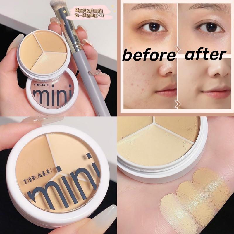 3 Color Concealer Cream Matte Smooth Dark Circles Facial Correction ...