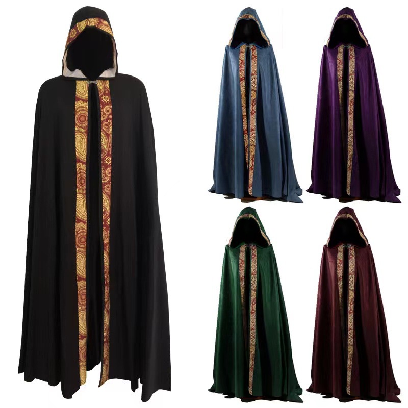 New Hot-selling Men's 5-Color Long Cloak Medieval Church God Staff ...