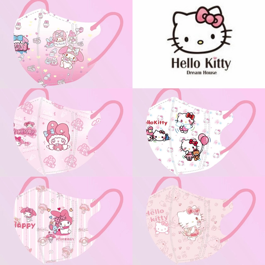 10/20/50pcs Sanrio My Melody Hello Kitty Mask Kid 3-13years 3ply ...