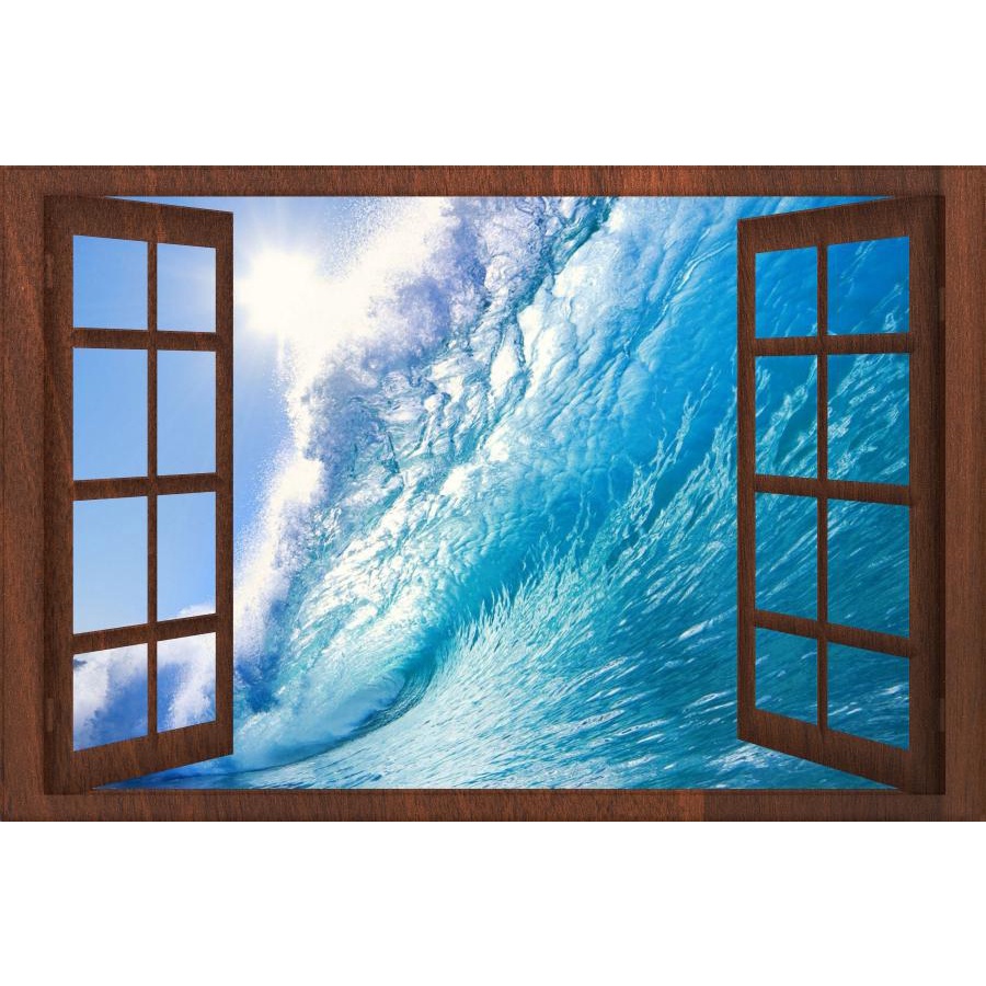 Sea 3D Window View Sticker Wall Art Vinyl Decal Summer Beach Landscape ...