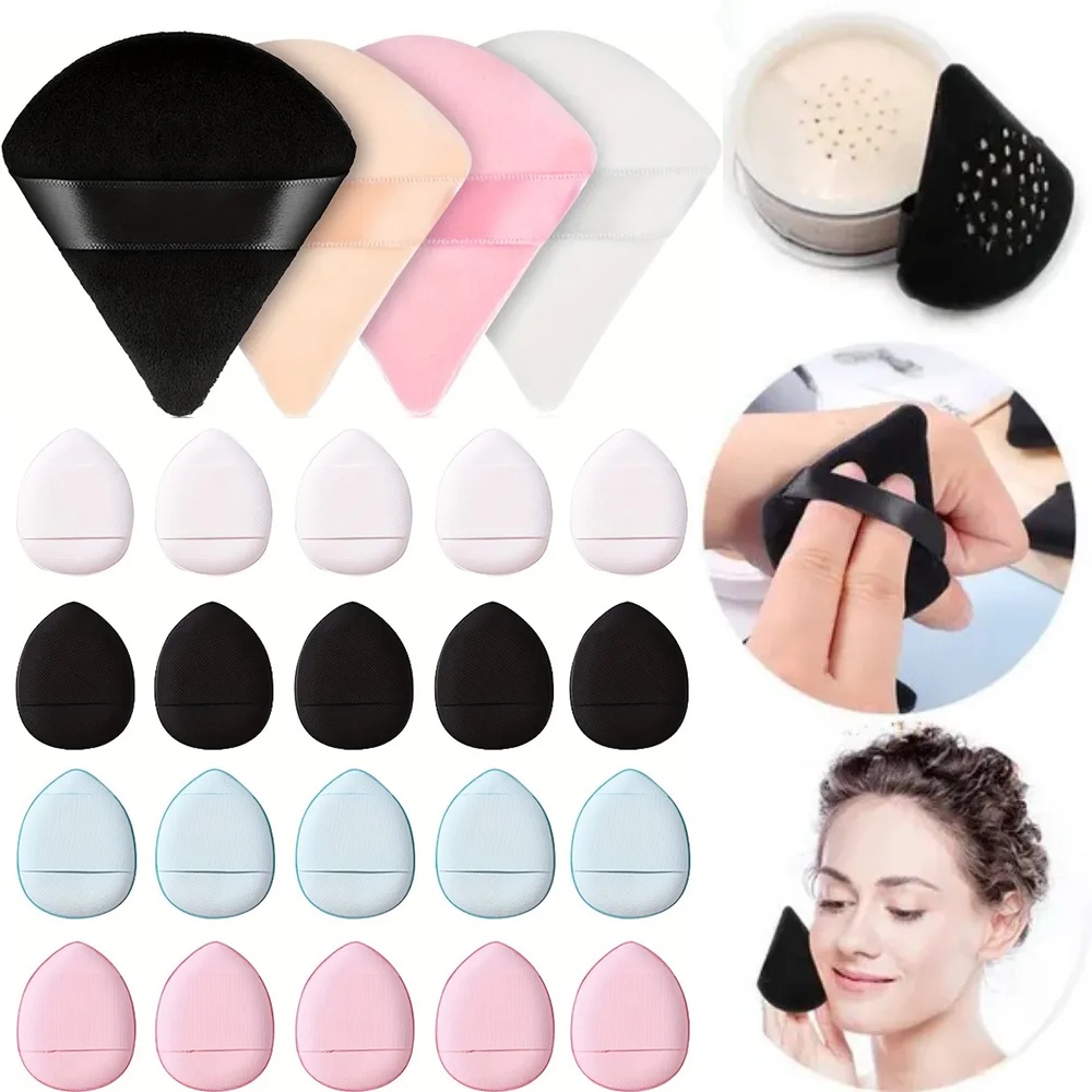 Triangle Powder Puff Mini Face Makeup Sponge/ Washable Soft Velvet ...