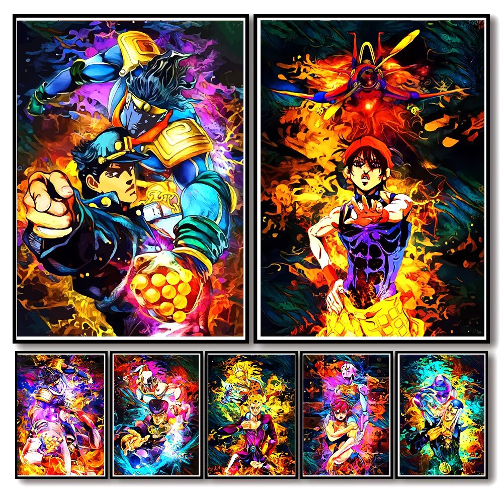 Classic Anime Poster Jojo's Bizarre Adventure Jojo Poster Illustration ...
