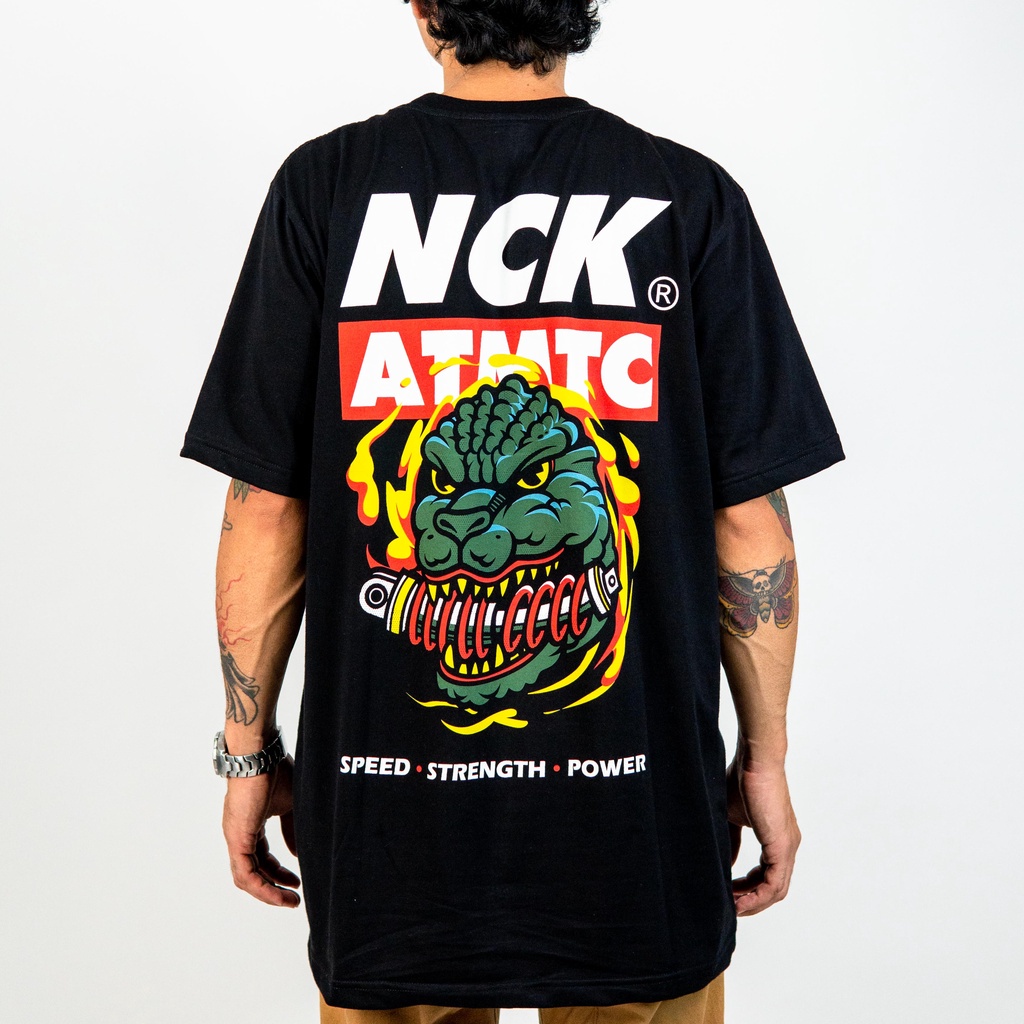 ₪Nick Automatic "Godzilla Shock" Black T-shirt for men | Shopee Philippines