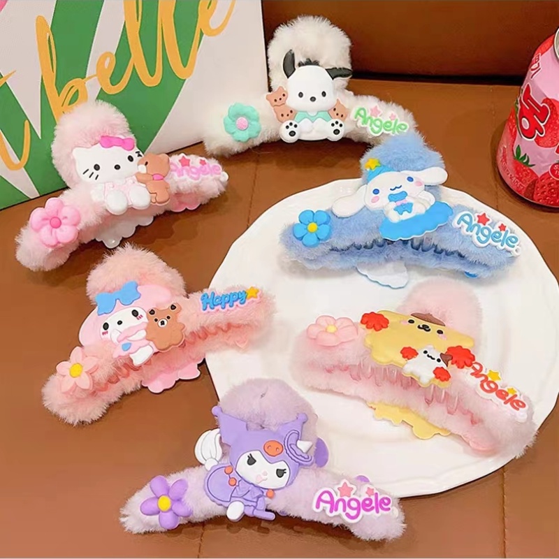 Anime Sanrio Hair Clip Cinnamon Dog Kuromi Pochacco Cinnamoroll Shark ...