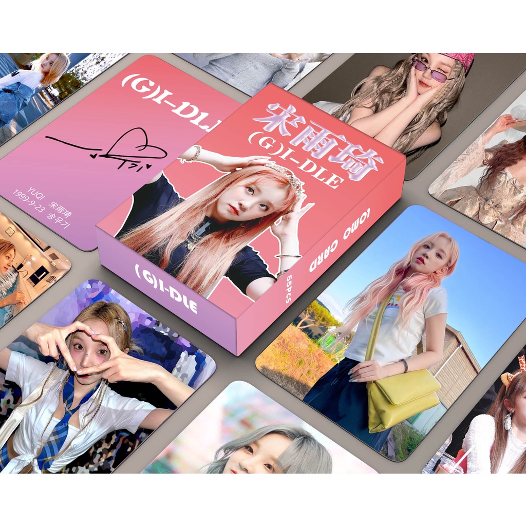 50-55pcs/box YUQI Solo Album (G)I-DLE Photocards Laser Hologram Lomo ...