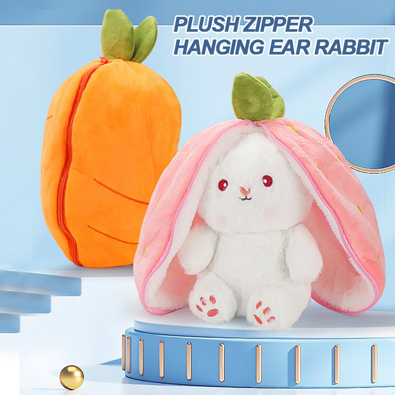 Strawberry Rabbit Strawberry Transforms into Rabbit Small Fruit Plush ...