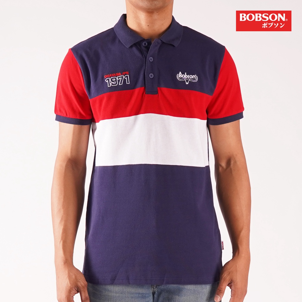 Bobson Japanese Men's Basic Polo Shirt for Men Trendy Fashion High Quality Slim Fit 100279 (Navy ...