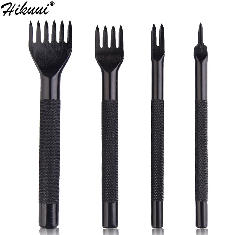 4Pcs Leather Sewing Punch Set Leather Chisel Hole Punches Tools 1 2 4 6 ...