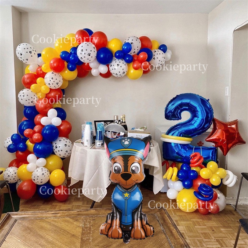 Paw Patrol Balloon Garland Arch Kit Chase 32inch 1-9th Number Foil Balloons Birthday Decoration ...