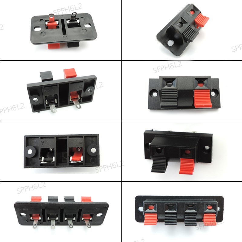 2pcs/lot Connector Terminal 2P 4P Push In Jack Spring Load Audio ...