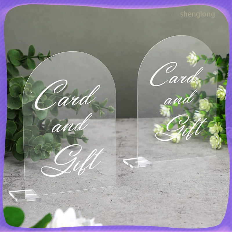 Table Number Card Acrylic Place Cards with Bases Blank Arch Sign ...
