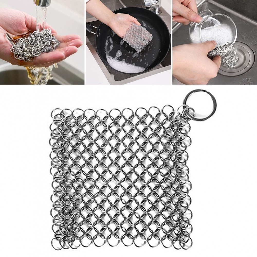 Must Have Stainless Steel Cast Iron Cleaner Chain mail Scrubber for ...